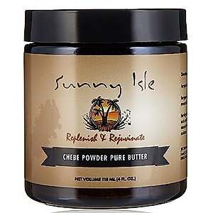 Sunny Isle Jamaican Black Castor Oil Pure Butter with African Chebe Powder 4oz | for Longer, Stronger Hair | Hair & Skin Moisturizer for All Types
