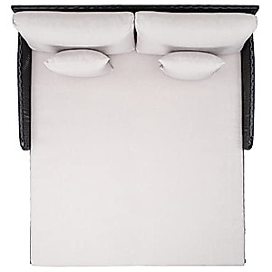 Safavieh Outdoor Collection PAT7500 Daybed, Black/Light Grey