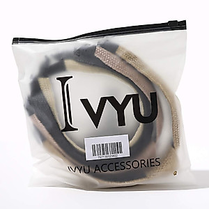 Ivyu Hairband - 4 Mixed Color Straw Braid Twist Headbands for Women's hair, Wide Thick Top Knot Hairbands for Girls, Beauty Product, Beech Accessories