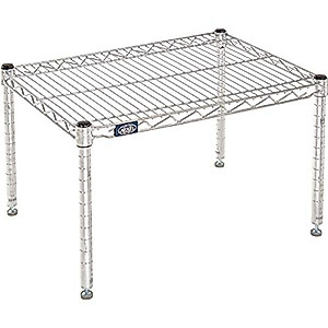 Nexel Commerical Wire Shelf Platform Dunnage Storage Rack, 21" x 36" x 14", Chrome