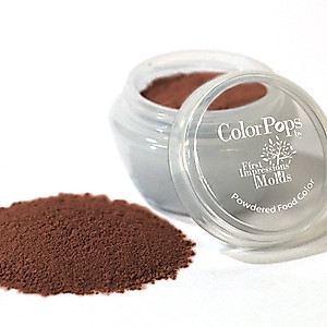 ColorPops by First Impressions Molds Matte Brown Shades Edible Powder Food Coloring for Cake Decorating, Baking, Chocolate, Candy, Cookies 10 gr/by volume single jar Manufactured in the USA (Matte Brown 24, 10g/vol)
