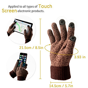 Tofern Winter Beanie Hats Scarf Gloves Set Snow Knit Skull Cap Touch Screen Mittens Long Scarf for Men Women Winter Warm