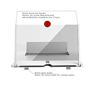 12‘’ Screen Magnifier,Cell Phone 3D HD Movie Video Amplifier with Foldable Holder Stand for iPhone X/8/8 Plus/7/7 Plus/6/6s/6 Plus/6s Plus and All Other Smart Phones.A Smart Gift for Family