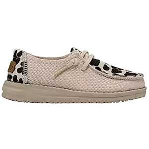 Hey Dude Girl's Wendy Youth Funk Leo Safari Size 2 | Girl’s Shoes | Girl’s Lace Up Loafers | Comfortable & Light-Weight
