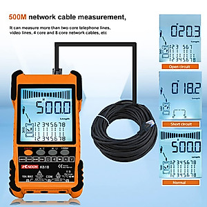 KKnoon Network Cable Tester - Multifunction Network Cable Tester for CAT5/CAT6,Ethernet Cable Tester with Multimeter,Poe Circuit Tester,Test Fault Distance Location and Length Measurement