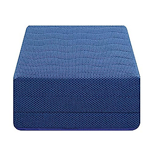 PrimaSleep 4 inch Tri-Folding Topper, Narrow Twin, Blue, Supportive Memory Foam, Best for Visitors Sleepovers Car Trips Camping or Dorm Room Bed (Blue)