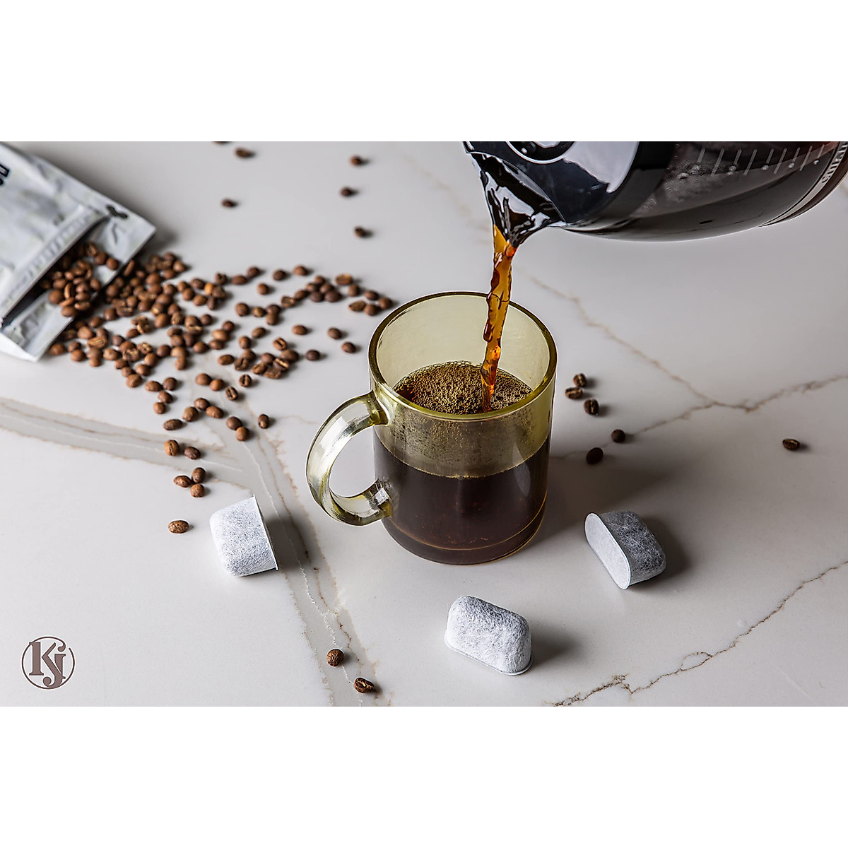 K&J 12-Pack of Cuisinart Compatible Replacement Charcoal Water Filters for Coffee Makers - Fits all Cuisinart and Braun BrewSense Coffee Makers