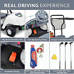 Kid Motorz Junior 6V Pro Golf Cart Ride-On, White