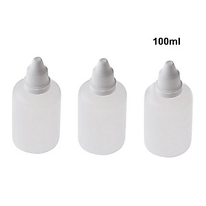 10Pcs 100ml Empty Refillable Portable Plastic Squeezable Dropper Bottle Cosmetic Makeup Packaging Essential Oil Container with Screw Lid and Plug (100 ml)