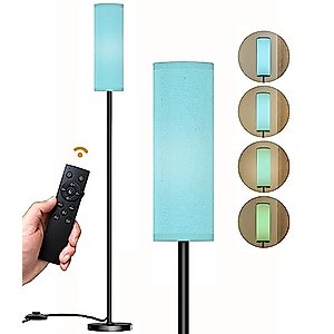 Qaubauyt Floor Lamp for Living Room Bedroom, Modern Floor Lamp with Remote,Stepless Dimmable 12W Bulb Included,Standing Lamps LED Tall Lamp for Bedroom Office(Blue)