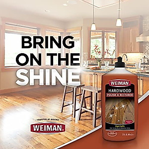 Weiman Wood Floor Polish and Restorer 32 Oz 3PC Bundle - High-Traffic Hardwood Floor, Natural Shine, Removes Scratches, Leaves Protective Layer