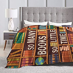 BUUGVIIL Book Lovers Gifts Blanket Reading Gift for Bookish Bookworms Book Lovers Club Librarian Throw Blankets Throws 50*60 in