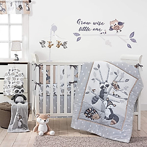 Bedtime Originals Little Rascals Forest Animals 3 Piece Crib Bedding Set, Gray/White