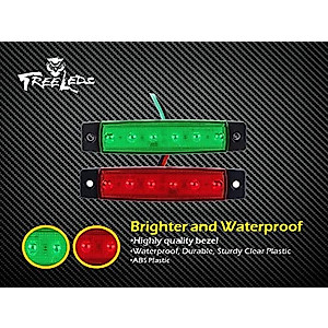 Tree Leds Marine Boat led Navigation Stern Bow Lights Waterproof for Boat, Kayak, Starboard, Small & Big Watercraft 12V DC Red and Green Stripe Kit Long-Life Lenses Durability