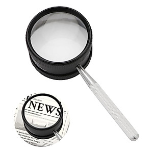 35X Handheld Magnifying Glass, High Clarity Reading Magnifier Portable Loupe for Macular Degeneration, Seniors Reading, Soldering, Inspection, Coins, Jewelry, Exploring （Diameter:50mm/1.97"）