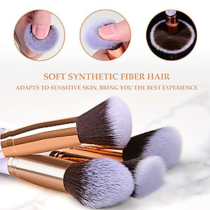 HEYMKGO Makeup Brushes Professional Marble Makeup Brush Set, Soft and Odor-free Natural Synthetic Bristles,10pcs Makeup Brush + 2 Makeup Sponge + Cosmetics Bag