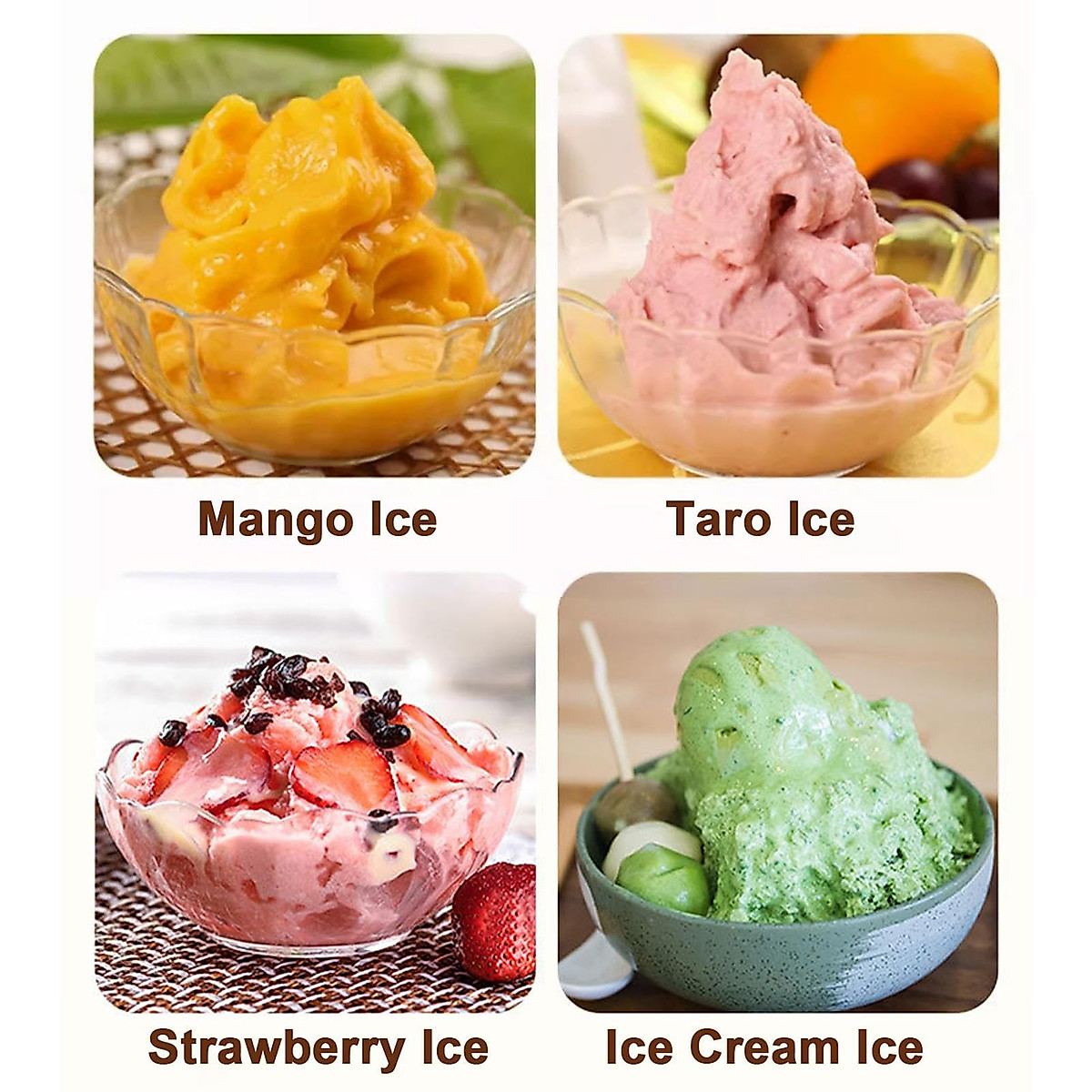 BIVITA Ice Shaver, Slushie Maker with 4pcs Ice Mold, Portable Ice Shaver for Home Use, Shaved Ice Maker Machine for Snow Cones, Frozen Cocktails, Flavored Health