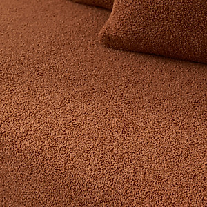 Pamag pieeoo Modular Sectional Sofa Couch for Living Room, Lambswool Fabric Modern L-Shape Sectional Sofa with Right Chaise Lounge, Living Room Upholstered 5-Seater Corner Sofa Couch (Orange)