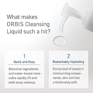 Orbis Cleansing Liquid Japanese Oil-Free Makeup Remover Cleanser | Hyaluronic Acid for Dry, Sensitive Skin (5 fl oz)