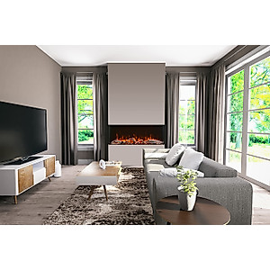60-TRU-View-XL XT - 3 Sided Electric Fireplace 60 Inch, 3-Sided Glass Fireplace Heater w/Remote Control & 8H Timer, Thermostat, Black, Adjustable Brightness, Realistic Flame Effects