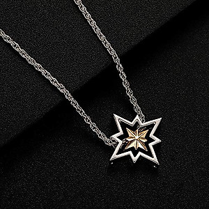 Captain Necklace Star Logo Pendent Detachable Charms 4-Way Wearing Anime Cosplay Accessories Women's Jewelry Silver
