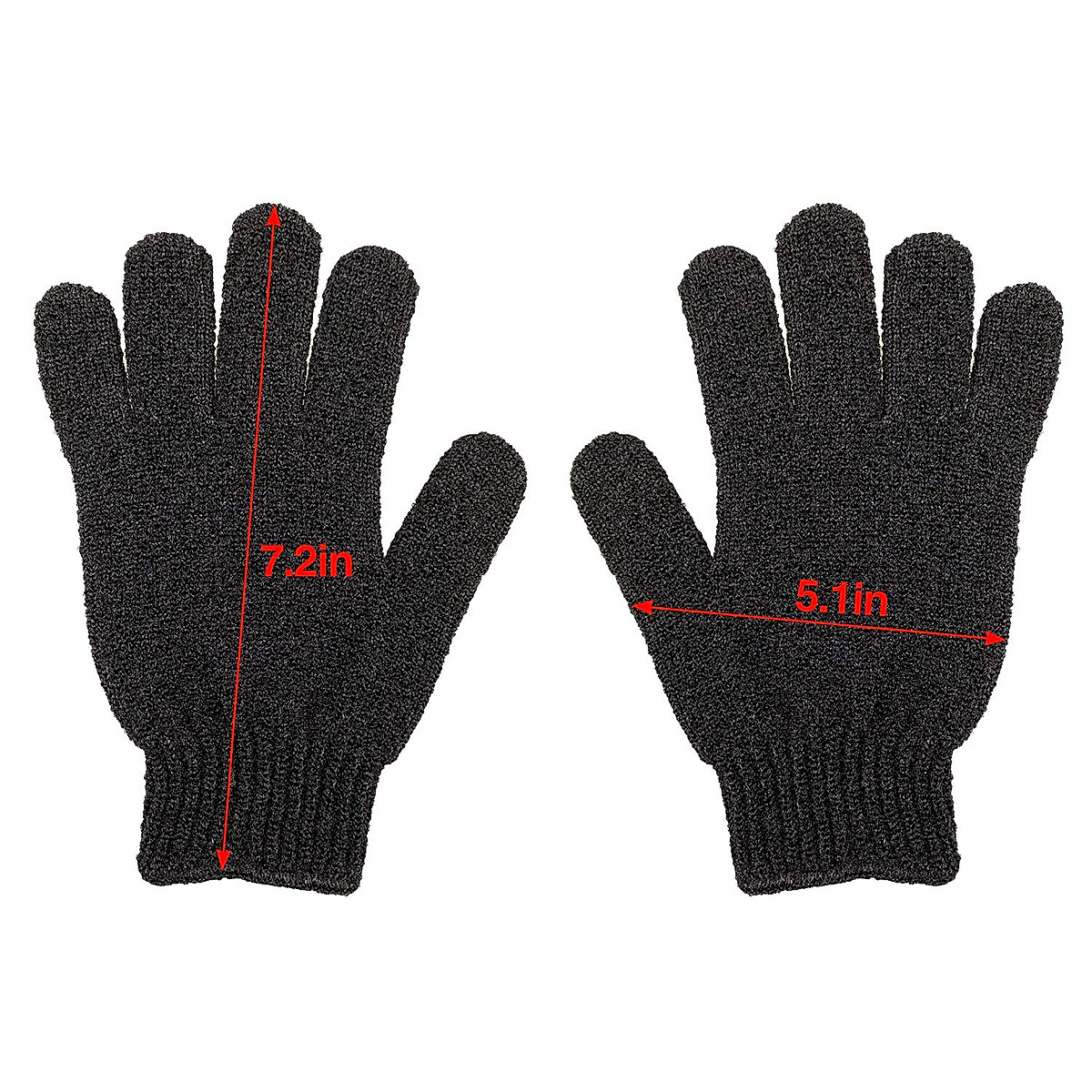 6Pairs Exfoliating Gloves - Premium Black Scrub Wash Mitt for Bath or Shower - Luxury Spa Exfoliation Accessories for Beauty Spa Massage, Suitable for Men and Women