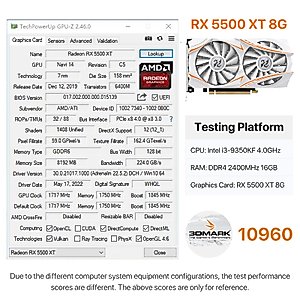 PELADN AMD Radeon RX 5500XT 8G GDDR6 Dual-Fan Edition HDMI DisplayPort Gaming Graphics Card