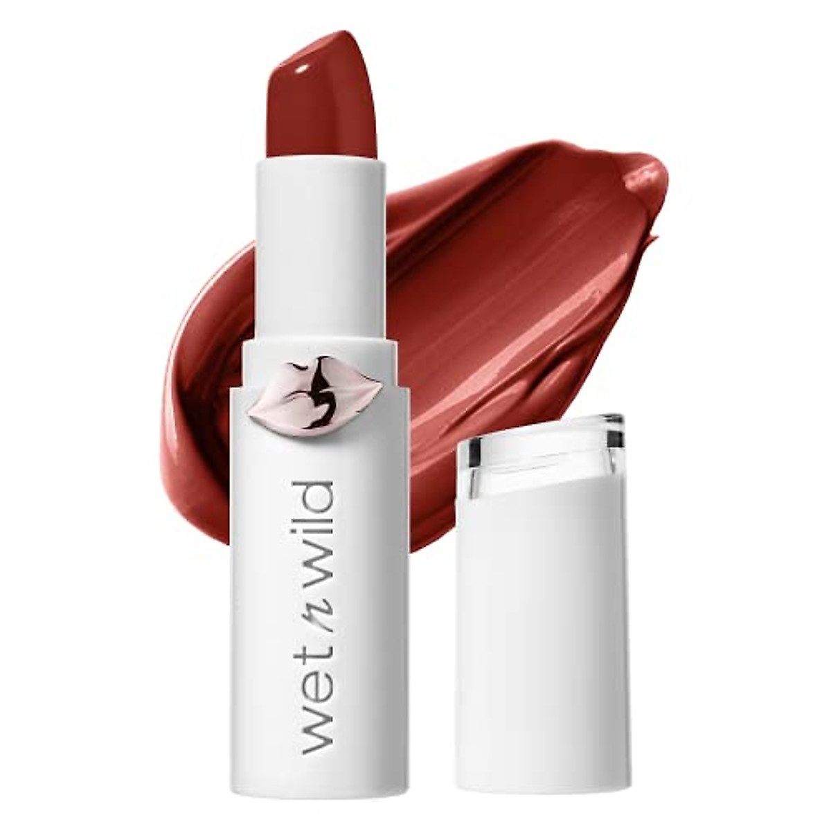 wet n wild Mega Last High-Shine Lipstick Lip Color, Infused with Seed Oils For a Nourishing High-Shine, Buildable & Blendable Creamy Color, Cruelty-Free & Vegan - Fire-Fighting