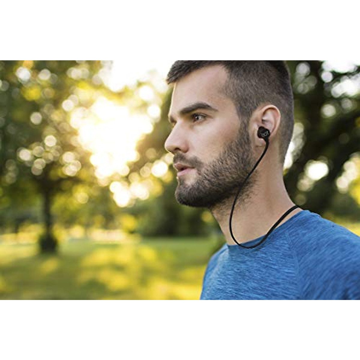 iJoy Bluetooth Wireless Sport Earbuds IPX4 Sweatproof Sport Headphones with Microphone, Noise Cancelling Earphones, Noise Cancelling Headset for Workout, Running, Gym