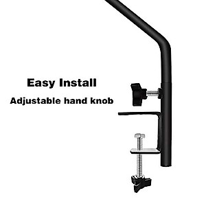ERYTLLY Heavy Duty Deck Hook, Extensible and Adjustable Deck Hook with 2" Non Slip Horizontal Clamp for Hanging Bird Feeder, Plants, Suet Baskets,Wind Chimes,Lanterns and More