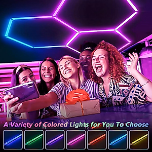 lylunnamsp Hexagon Garage Lights, 170W 19550LM, 6500K 3 Grid Systems Honeycomb Hexagonal Garage LED Lights, DIY Car Detailing Garage Ceiling Lighting Bright Shop Light for Gym Workshop