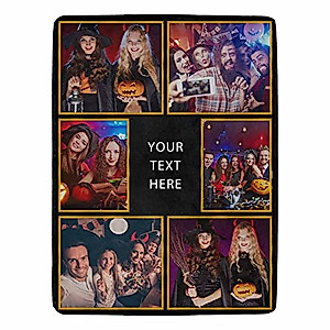 YESCUSTOM Custom Blanket with Photos Text for BBF Gifts Personalized Picture Blankets Gift for Family Mother Birthday Customized Fleece Throw Blankets for Christmas New Year, 50"x60"