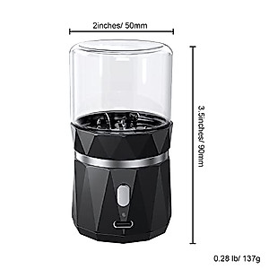Upgraded Electric Herb Grinder, Spice Herb Grinder Electric Crusher Grinder With Mini Size 2inx3.5in 1.7oz/50ml Glass Jar Herb Jar Portable Herb Grinder Rechargeable Mini Automatic Herb Grinder