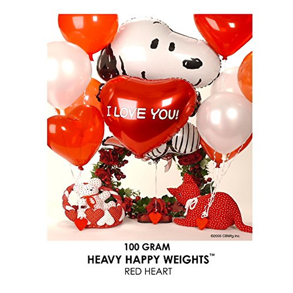 Happy Weight Heavy Happy Heart Balloon Weight, 100g, Red Heart, 10 Piece