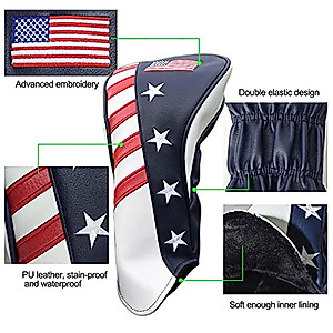 LAISUNTIM Golf Club Head Covers,1Pcs Golf Club Headcovers Set with Interchangeable No. Tags 19, 22, 25, LS