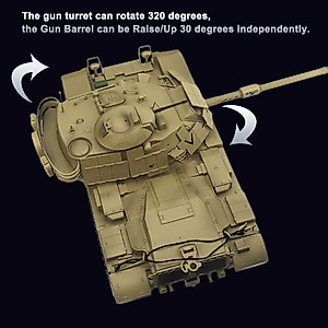 Ssccgym Remote Control Heavy Tank M60A1 RC Armored Vehicle Main Battle Large 1/16 Scale Full-Function Simulation Smoke Shooting Effect Collection Professional 60cm