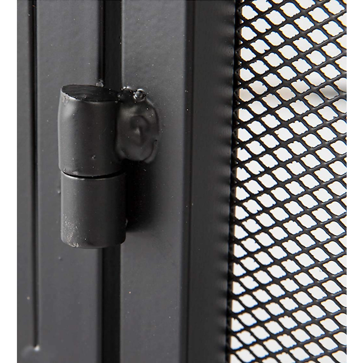 Plow & Hearth Metal Fireplace Screen Glass Flatguard Black | 38" W x 31" H | 2 - Door | Spark Guard Indoor Grate | Iron Fire Place Cover | Wood Burning Stove Decorative Accessories