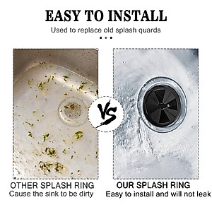 Garbage Disposal Splash Guards, 2-Pack Upgraded for InSinkErator Evolution Series QCB-AM Sink Baffle Drain Cover, Removable Quiet Collar Drain Plugs, Garbage Disposer Accessories 3 3/8" (Black 2 pcs)
