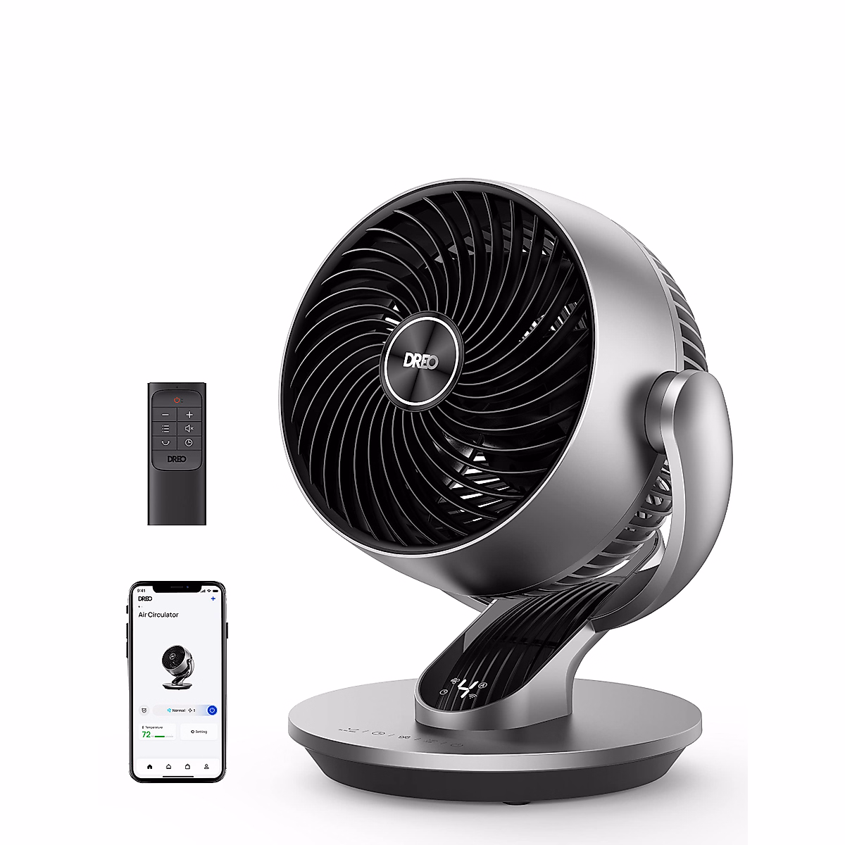 Dreo Smart Desk Fan for Bedroom, Powerful 70 ft Whole Room Air Circulator Fan, 120°+90° oscillating fans & Tower Fan 42 Inch, Cruiser Pro T1 Quiet Oscillating Bladeless Fan with Remote