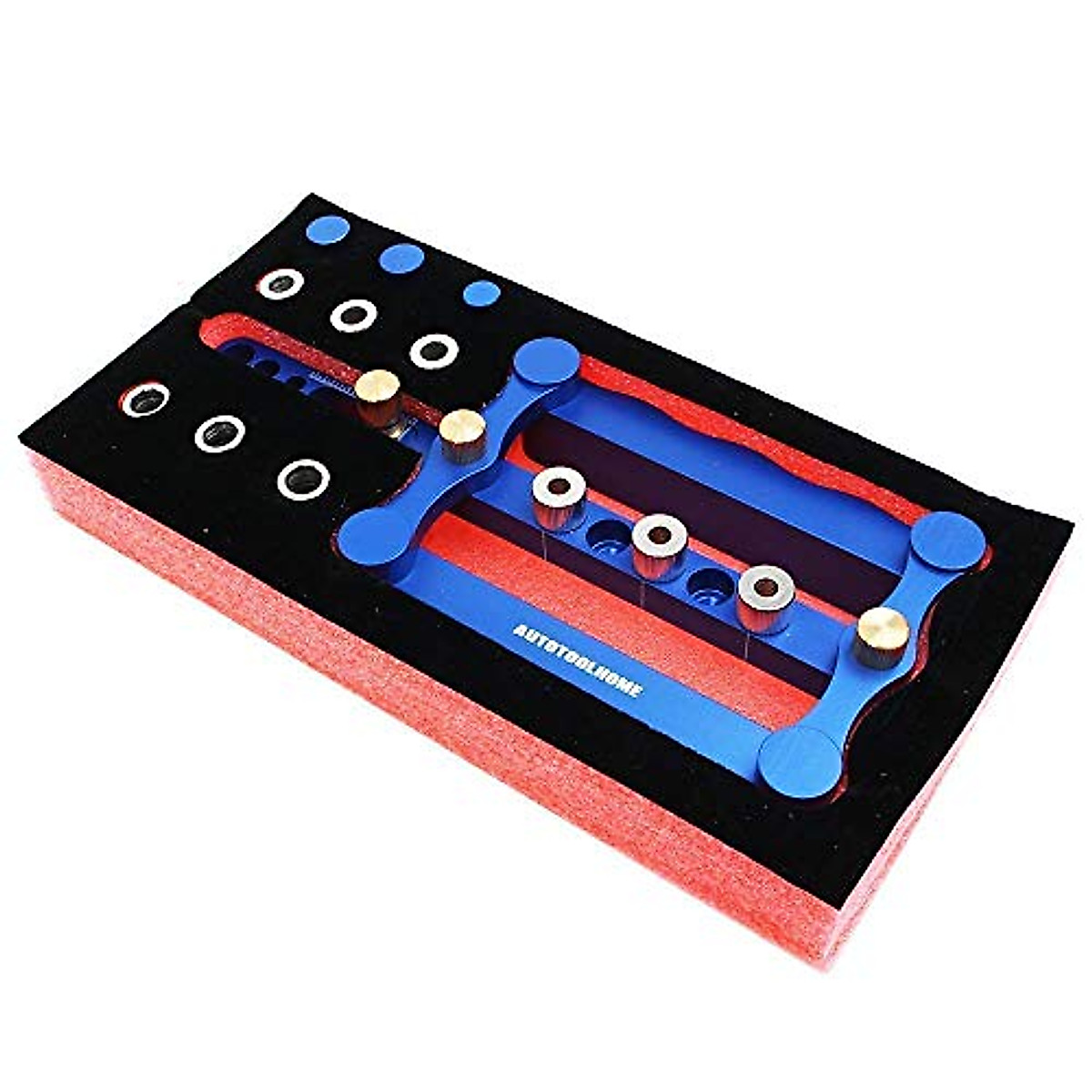 AUTOTOOLHOME Self Centering Doweling Jig Punch Locator Dowel Jig Kit 1/4 3/8 5/16inch Drill Guide Sleeve Tool for Woodworking Joinery