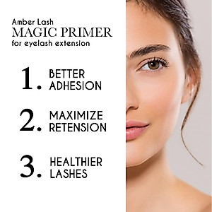 Amber Lash Magic Primer (6.0 fl.oz/180ml) Super Gentle Eyelash Extension Primer to Increases Adhesive Strength and Bonding Retention on Natural Lashes, Remove Makeup Residue, Oil, and dust from lashes