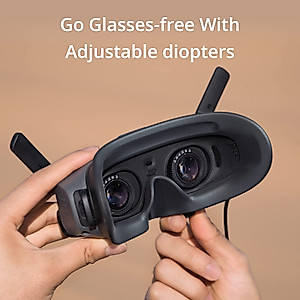 DJI Goggles 2 - Lightweight and Comfortable Immersive Flight Goggles with Stunning Micro-OLED Screens, HD Low-Latency Transmission, Adjustable Diopters, Wireless Streaming