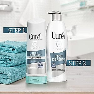 Curel Itch Defense Calming Daily Cleanser, Body Wash, Soap-free Formula, for Dry, Itchy Skin, with Hydrating Jojoba and Olive Oil, 10 Oz