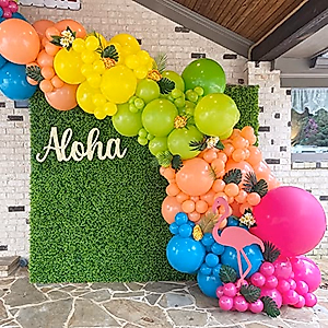 137Pcs Flamingo Tropical Balloon Garland Arch Kit- Luau Hawaiian Party Decorations with Multicolor Pineapple Cactus Foil Balloons for Encanto Fiesta Aloho Moana Themed Birthday Baby Shower Summer Beach Party