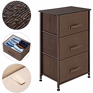 AFFAVON Stylish and Space-Saving Fabric Dresser Storage Chest with Sturdy Steel Frame, Wood Top & Handles - Perfect for Organizing Your Home, Bedroom, Hallway, Entryway, Closets and Nurseries (Brown)