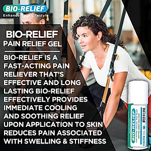 BIO-Relief Pain Roll On w 10% Menthol & Arnica | Highly Effective, Cool & Topical Pain Relief Extra Strength for Arthritis, Muscle, Joint, & Back - Easy Roll On Maximum Strength, Made in USA