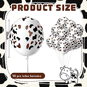 Hiboom 50 Pcs Cow Balloons Latex Balloons Funny Print Cow Farm Balloons for wedding Birthday Party Supplies Decorations