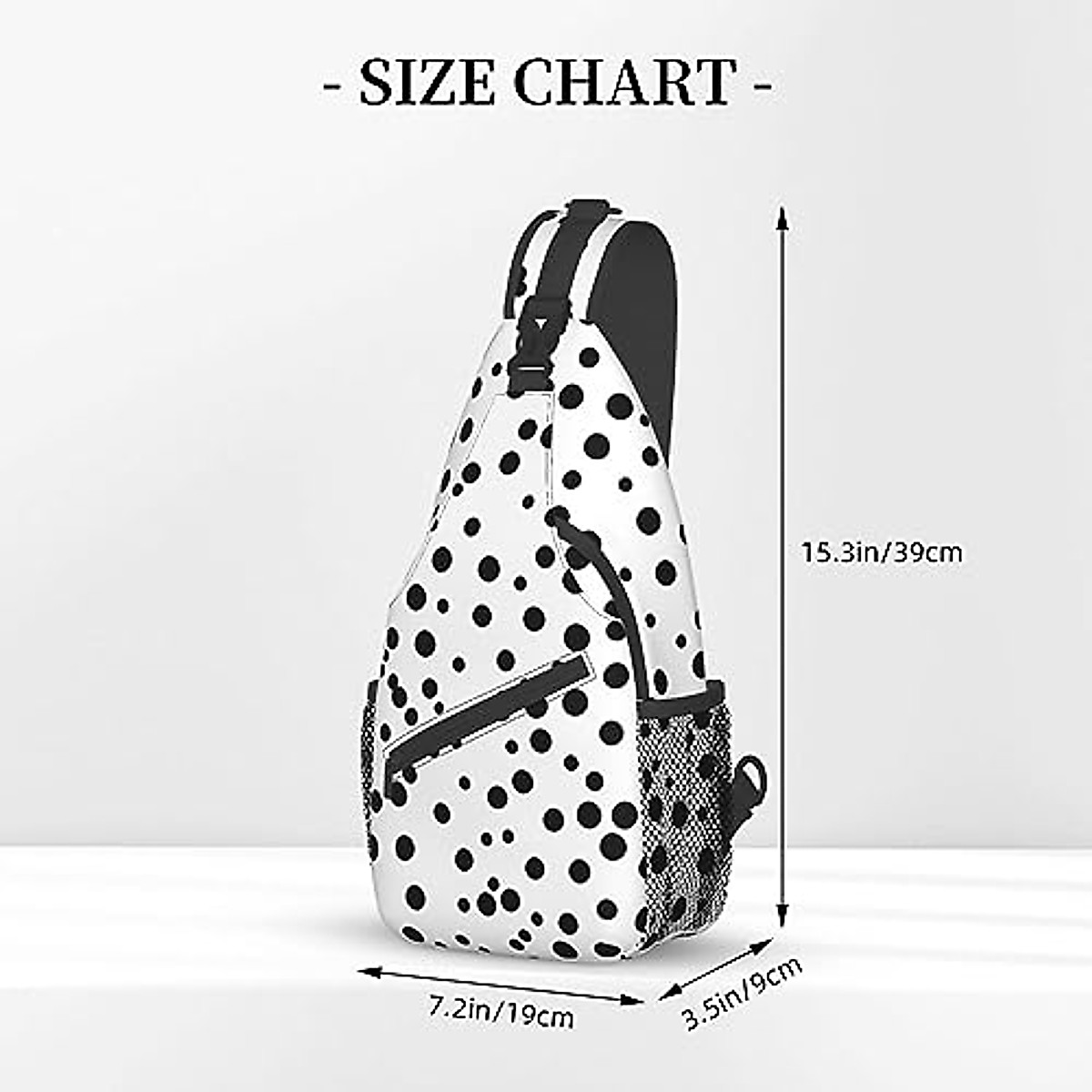 Black And White Polka Dot Bag Crossbody Travel Hiking Bags Mini Chest Backpack Casual Shoulder Daypack For Women Men Lightweight