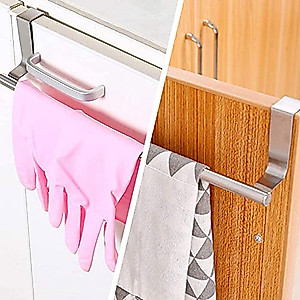 Spacesea Towel Rack for Cabinet, Strong Steel Kitchen Over Cabinet Towel Bar Rack - 2 Pack