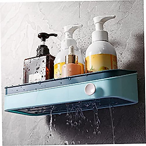 Hemoton 3pcs Shelf Storage Rack Shower Corner Bins Shampoo Holder Organizer Sundries Organizing Rack Commodity Shelf Wall-mounted Rack Punch Free Supportor Toothpaste Holder Soap Holder